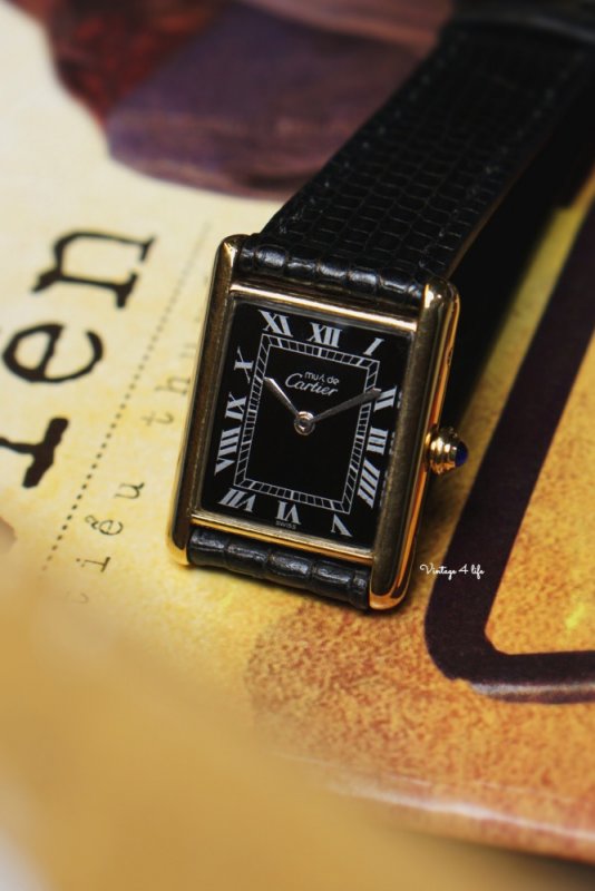 Must de CARTIER Tank Black dial - Vintage 4 life