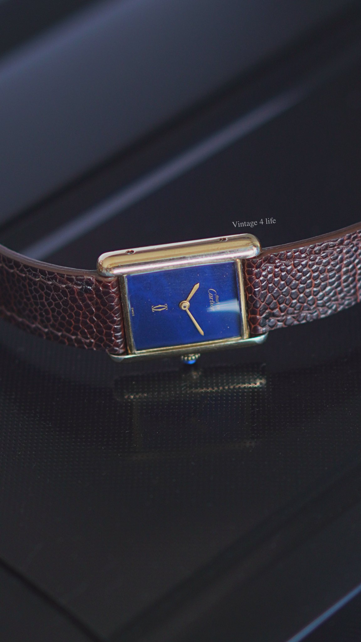 Must de CARTIER Tank Blue Lapis Men's watch - Vintage 4 life