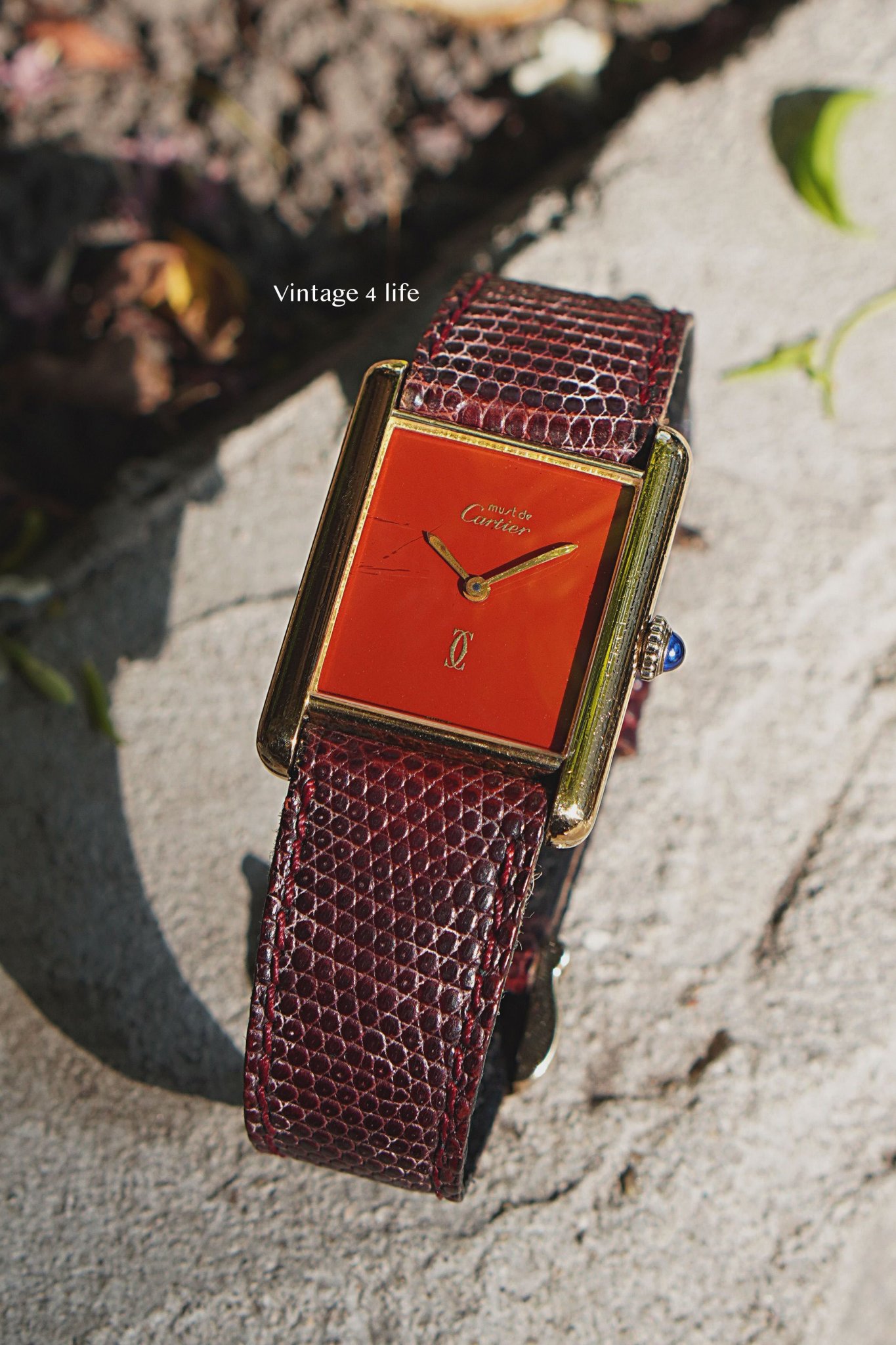 Must de CARTIER Tank Manual-winding Bright Red dial - Vintage 4 life