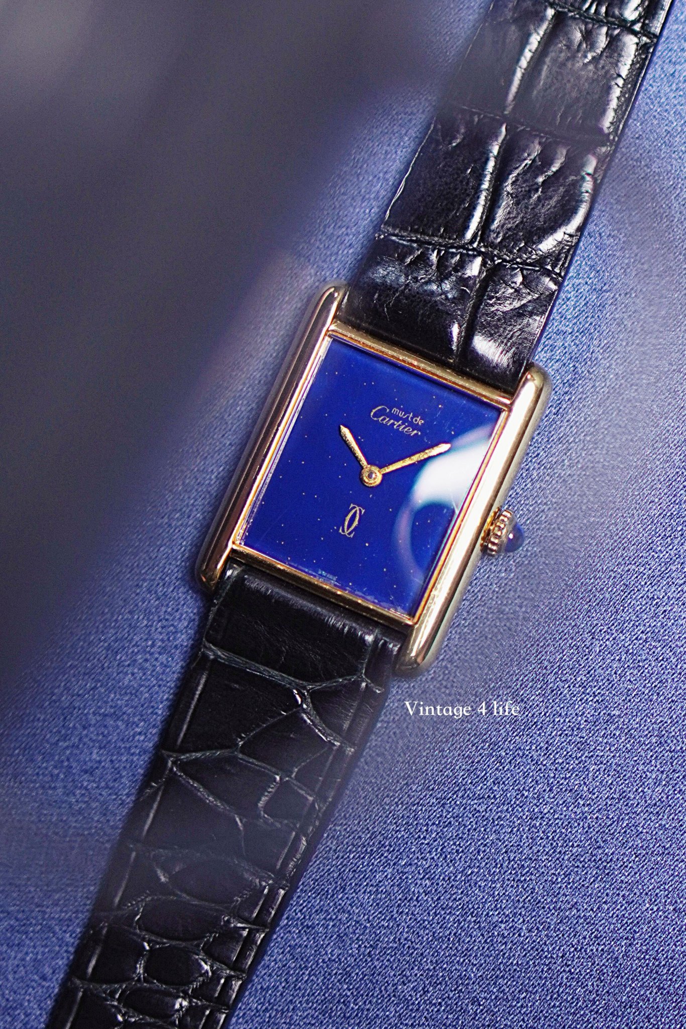 Must de CARTIER Tank Blue Lapis dial - Vintage 4 life