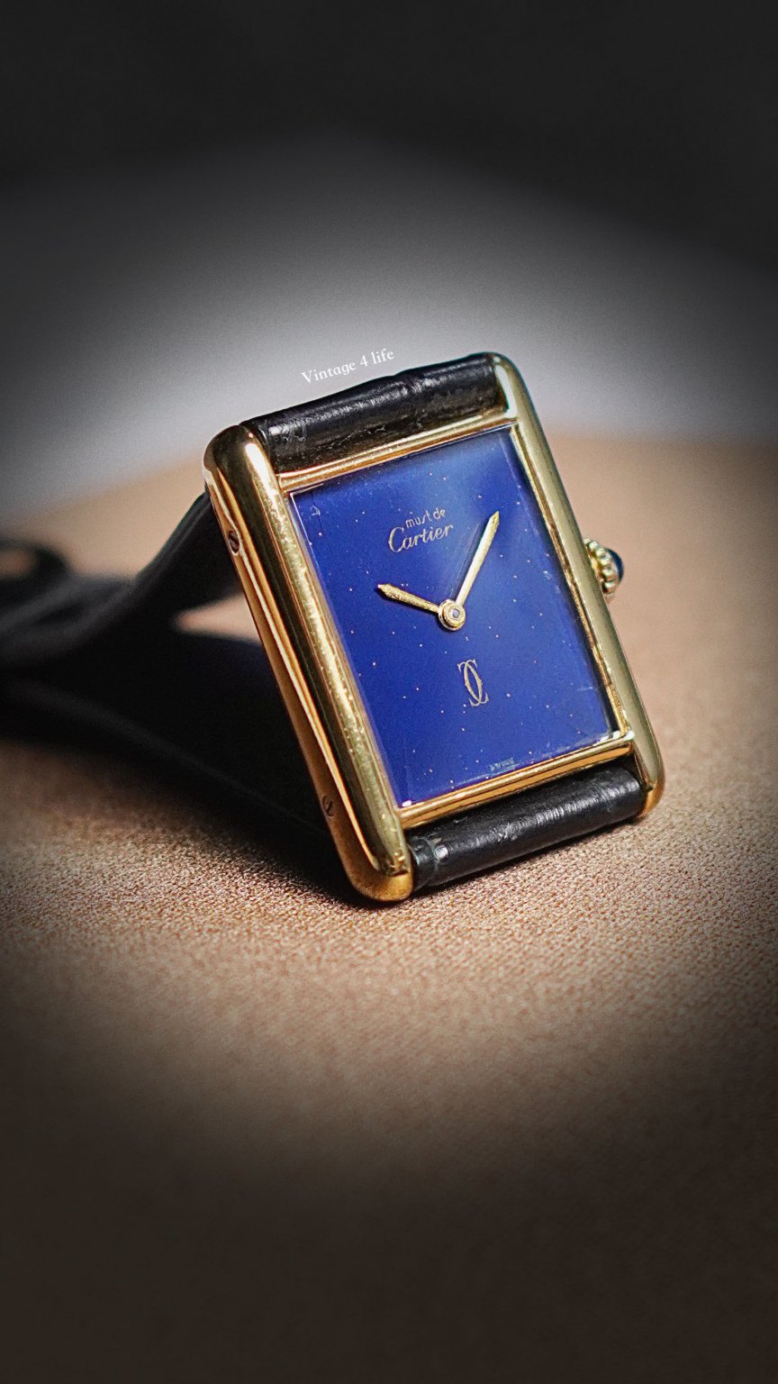 Must de CARTIER Tank Blue Lapis dial - Vintage 4 life