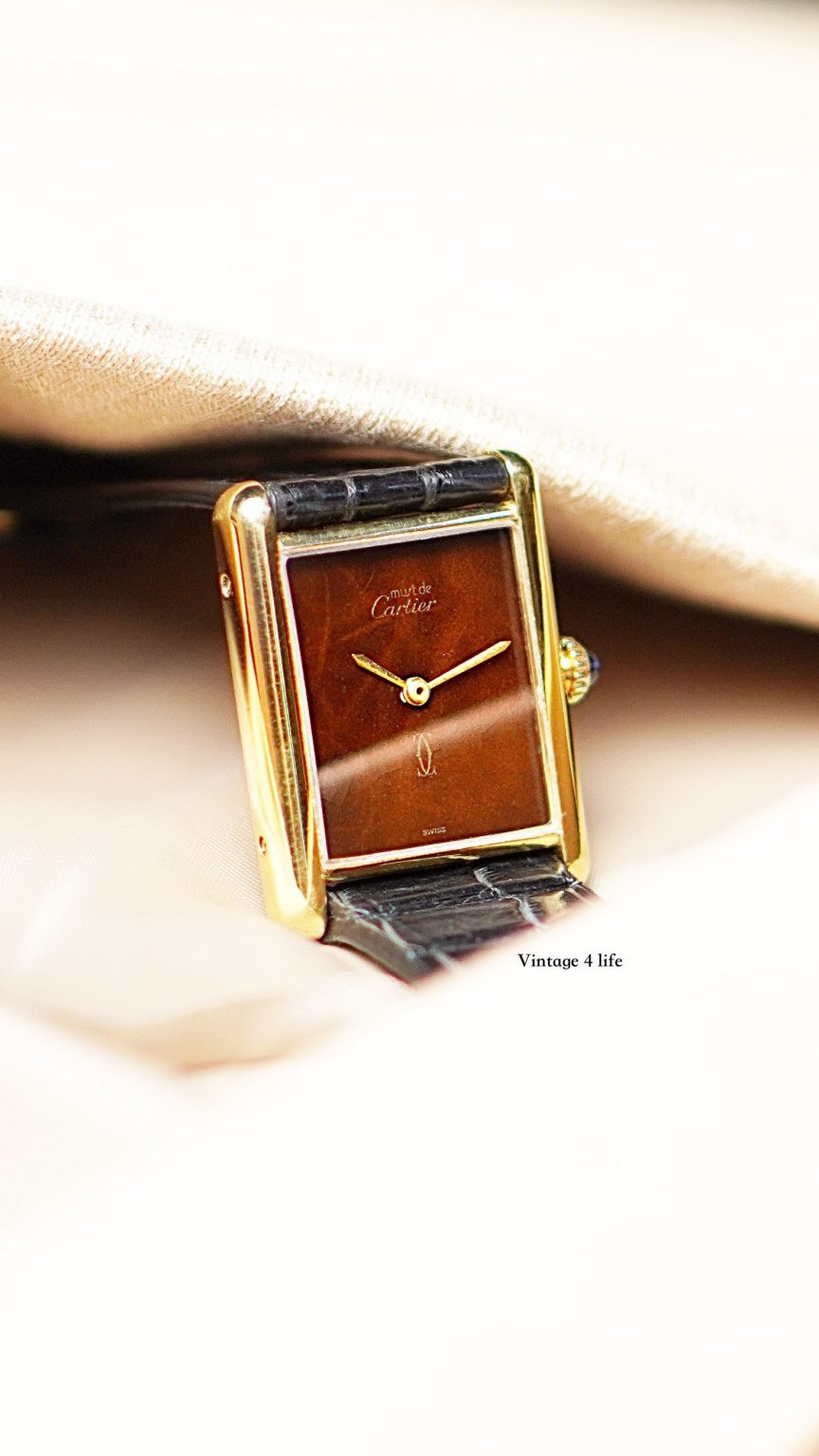 Must de CARTIER Tank Wood pattern dial - Vintage 4 Life
