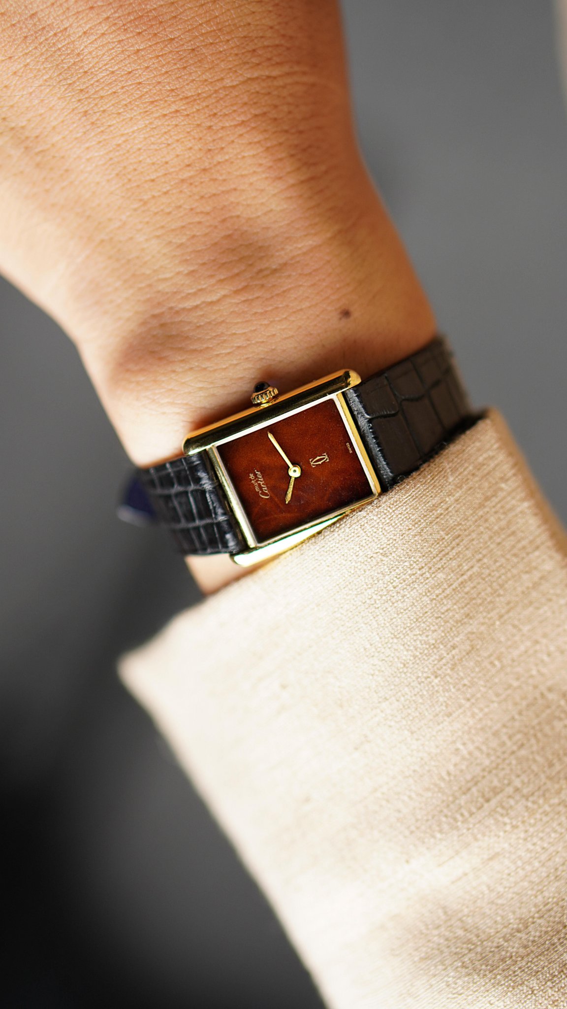 Must de CARTIER Tank Wood pattern dial - Vintage 4 Life