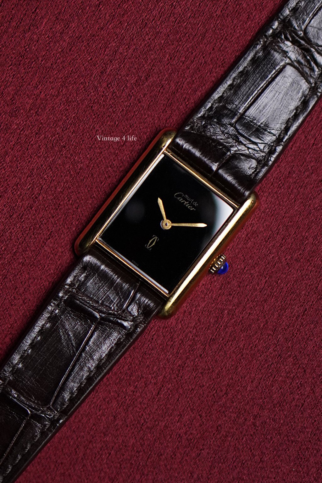 Must de CARTIER Tank Black dial - Vintage 4 life