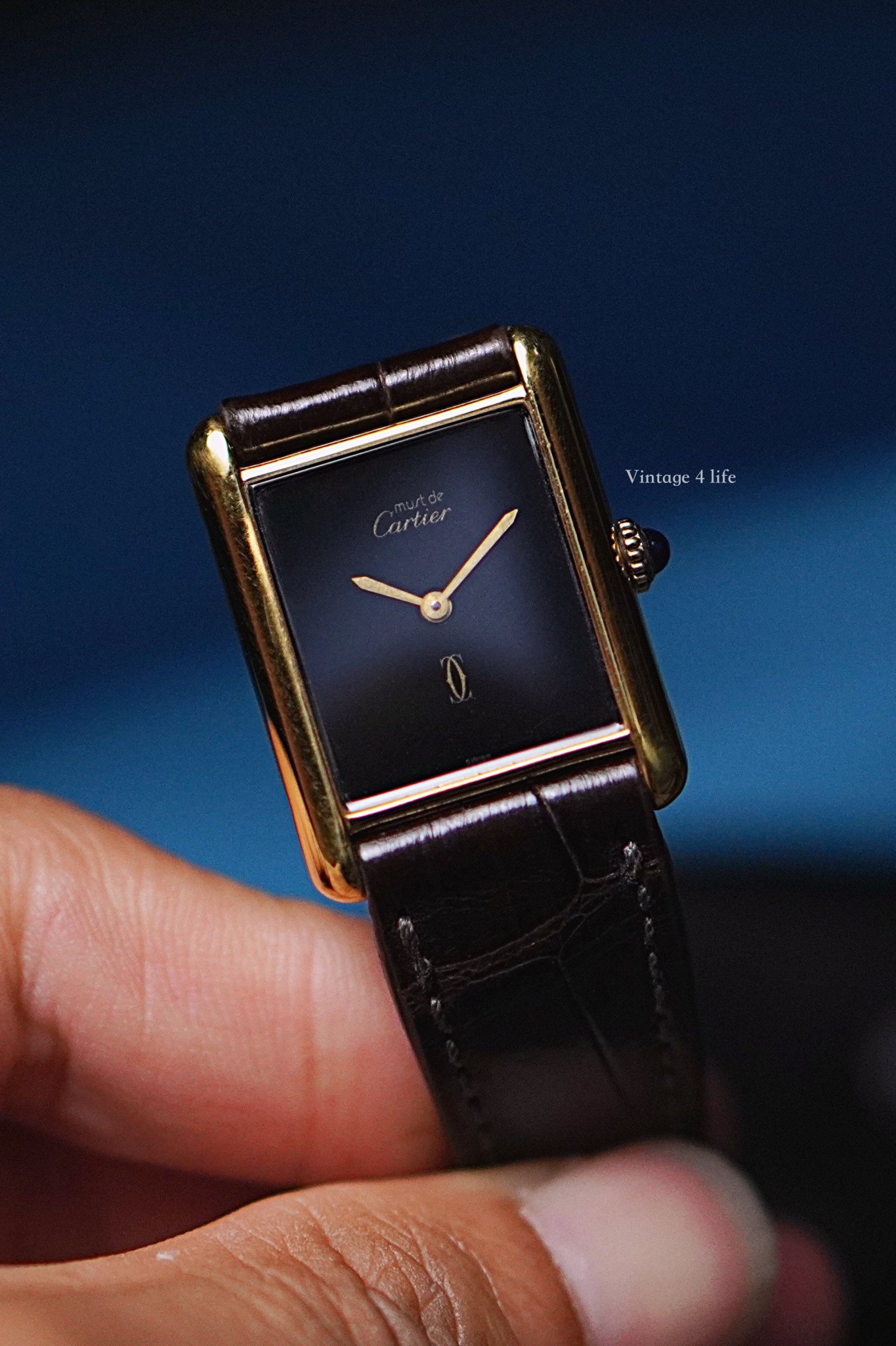 Must de CARTIER Tank Black dial - Vintage 4 life