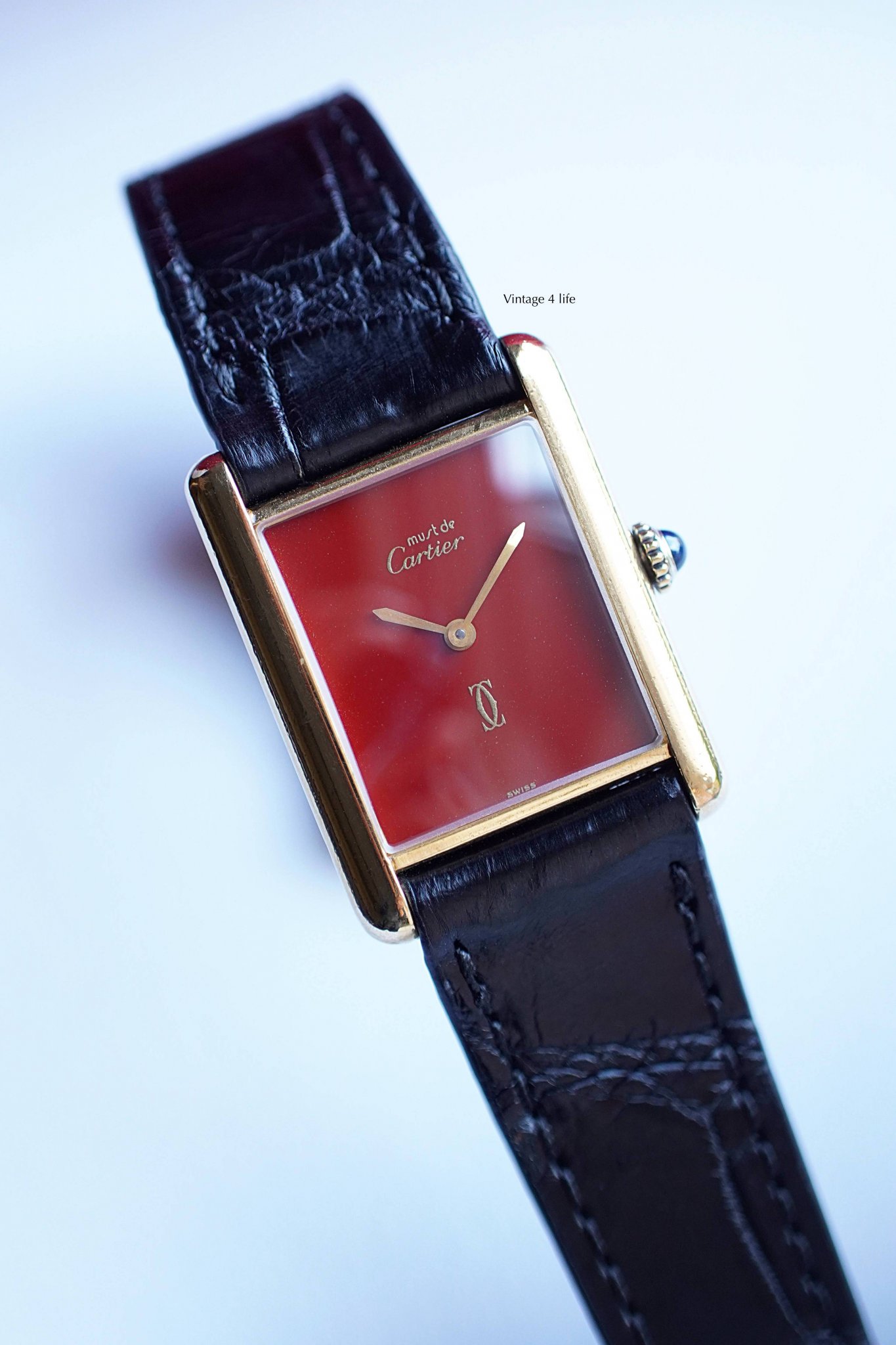 Must de CARTIER Tank Bright Red dial - Vintage 4 life - Vintage watches